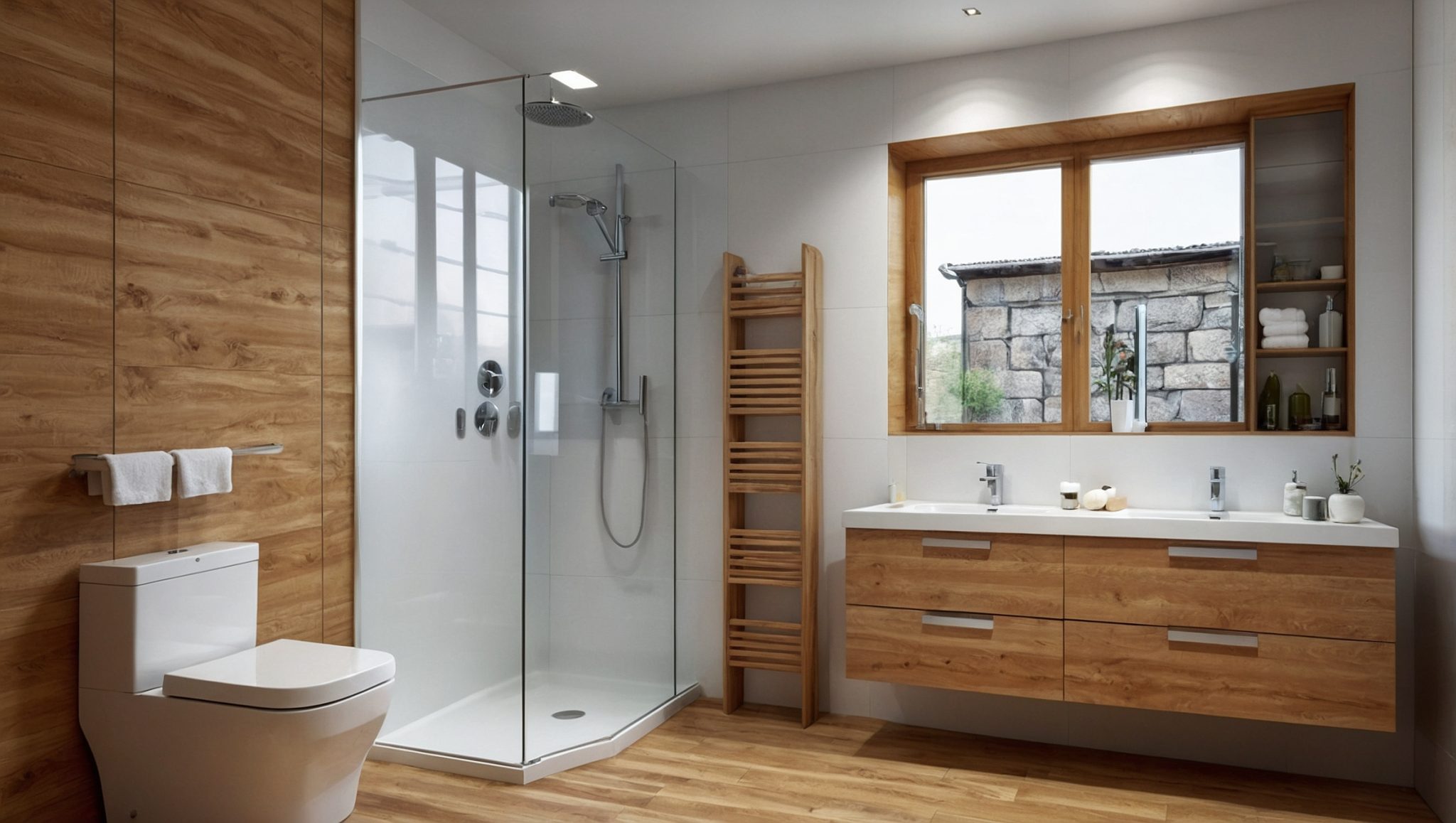 Salle de bain blanche et bois : 8 idées déco